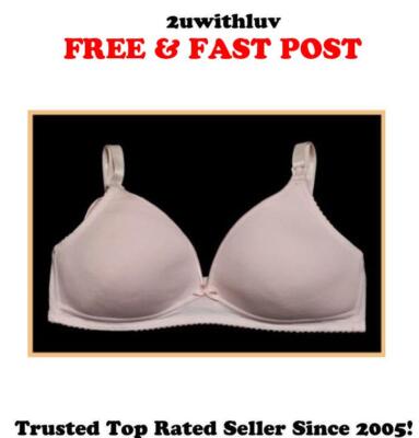 BABY PINK WIRE FREE PADDED NURSING MATERNITY BRA 14D 14DD 16D 16DD FREE ...
