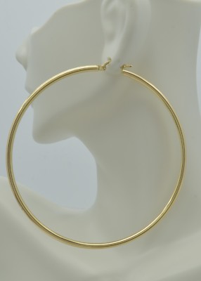 14k Solid Yellow Gold "big Large" Plain Round hoop Earrings 2.8 ...