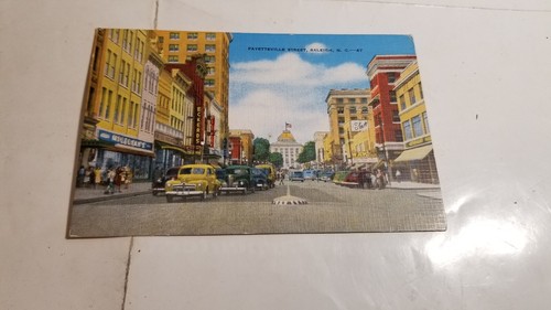 Vintage Raleigh NC Fayetteville Street Classic 1950s Cars Postcard | eBay