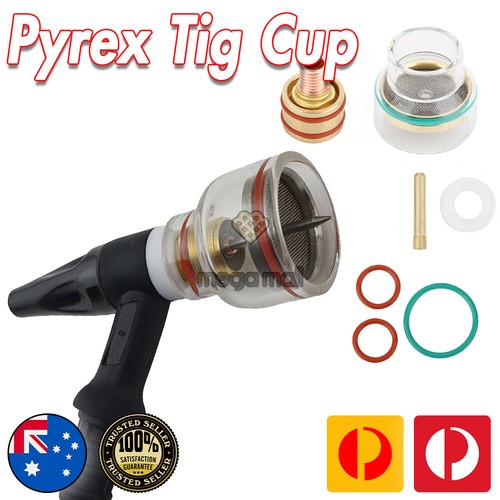 Pyrex Tig Cup Gas Lens Kit Welding WP-9/20 & WP-17/18/26 1.6mm and 2 ...