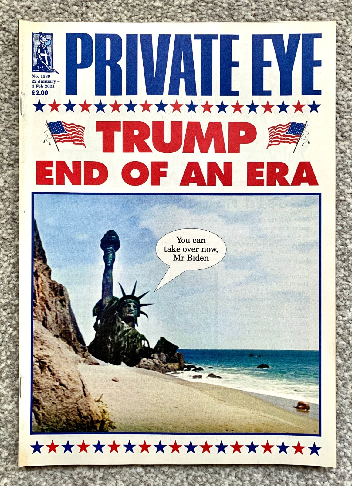 PRIVATE EYE MAGAZINE, 2021 - DONALD TRUMP, PLANET OF THE APES STATUE OF ...