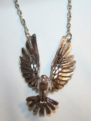 Unique Sculpted Shiny Silvertone Rising Holy Spirit Dove Necklace | eBay
