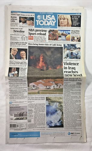 USA Today October 28 2003 Newspaper Southern California Wildfires | eBay