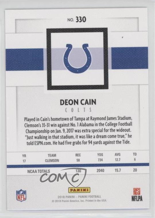 2018 Panini Rookies Blue Knight Deon Cain #330 Rookie RC | eBay