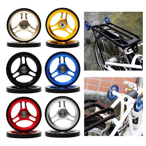 Folding Bike Easy Wheel 6cm Alloy Wheels for Transport Pushing Part ...