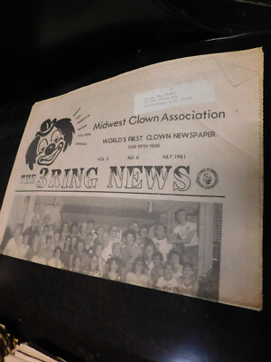 3 Ring News Clown Magazine Newspaper Midwest Clown Assoc. 1981 July | eBay