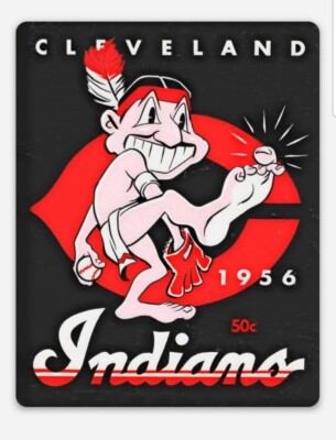 Chief Wahoo STICKER Vintage Cleveland Indians Custom Vinyl MLB Baseball ...