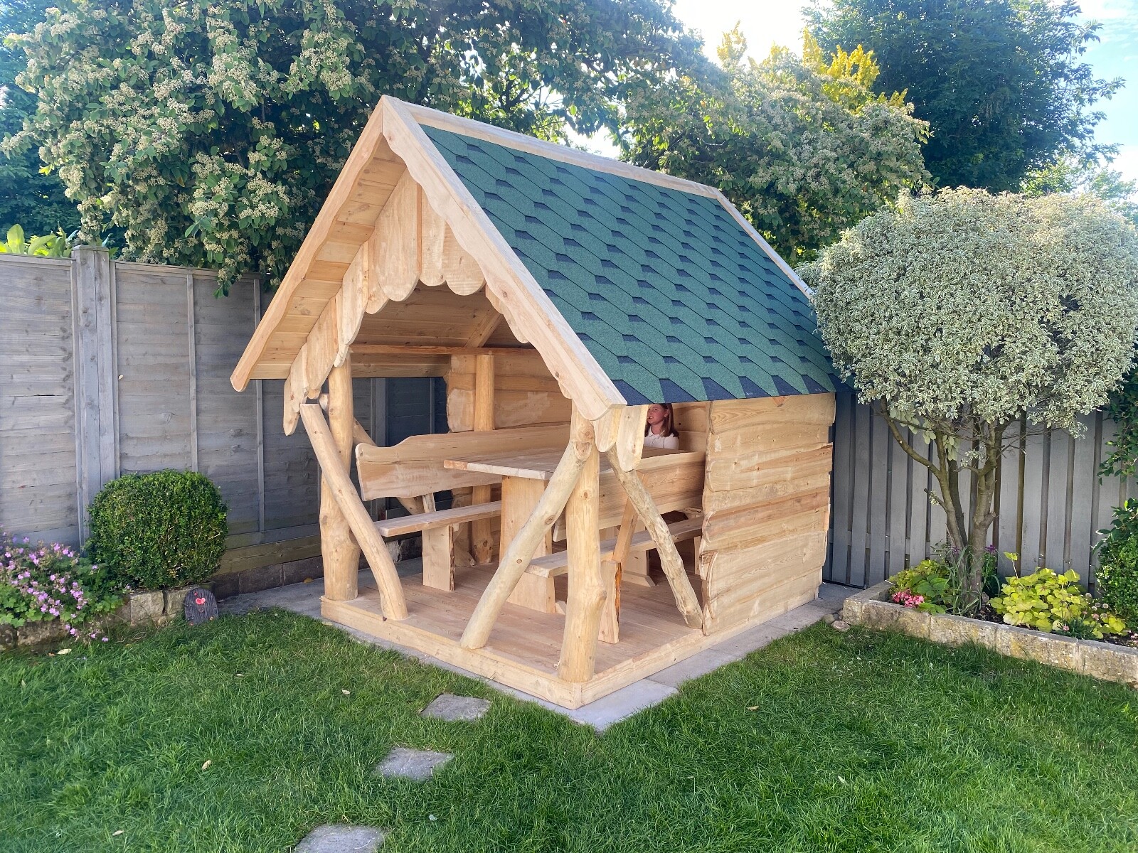 Log Gazebo,Bespoke,Tree Trunk,Hot Tub Shelter,Handmade Pavilion,Wooden ...