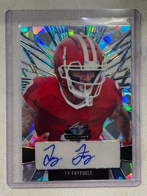 TY FRYFOGLE Indiana 2022 Leaf Valiant # 3/7 Blue Ice AUTO 3=Jersey # | eBay