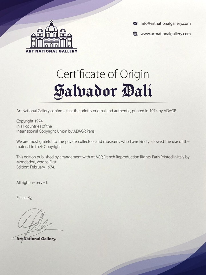 Salvado Dalí Hand Signed Original Litho Print Certificate !$3500 ...