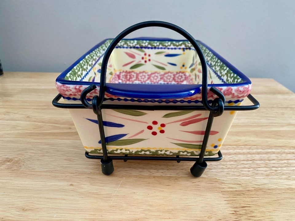 Temptations 1.5 Old World Confetti Quart Baking Dish Loaf Pan with Rack ...