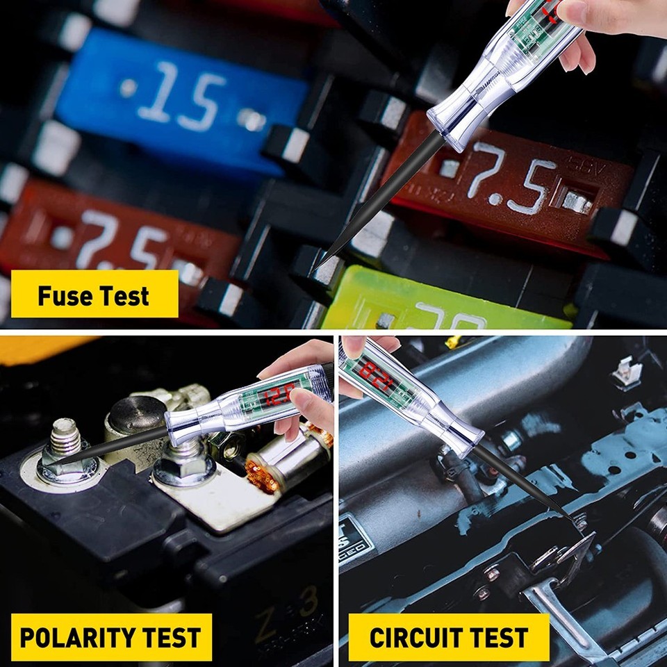 Car Circuit Tester Pen Fuse Auto Test Probe Light Tool For 6V 12V 24V ...