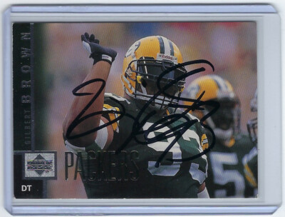 1997 PACKERS Gilbert Brown signed card Upper Deck #214 AUTO Autographed ...
