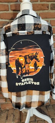 Chris Stapleton country singer logo on upcycled flannel. Custom-made ...