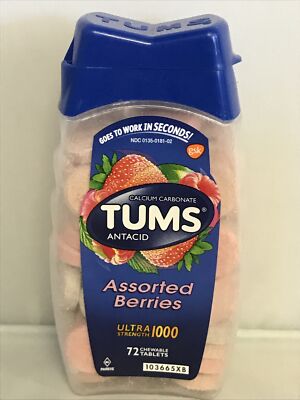 TUMS Ultra Strength 1000 Assorted Berries Chewable Tablets - 72 Count ...