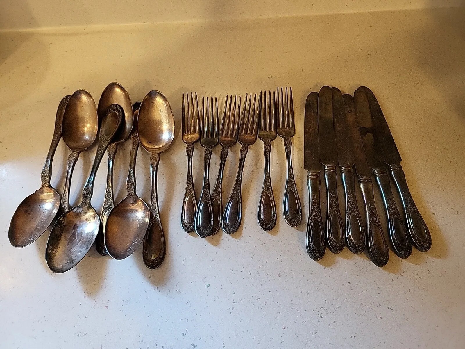 R. Wallace "Blossom" Sectional Triple Plate 18pc 1835 Flatware Service ...