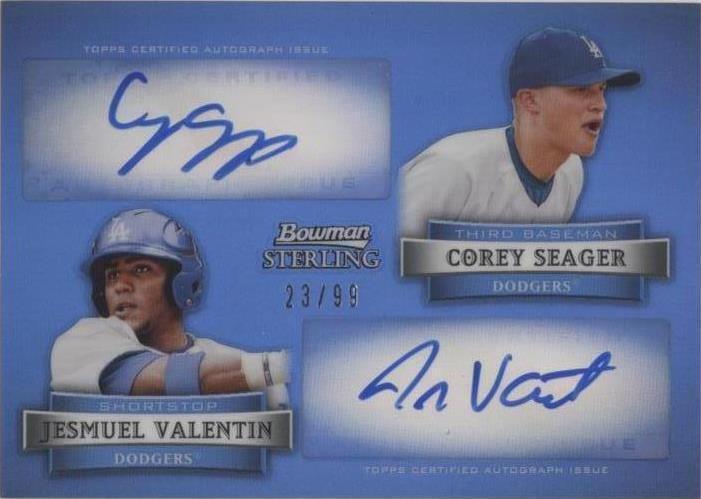 2012 Bowman Sterling - Dual Autographs Corey Seager, Jesmuel Valentin # ...