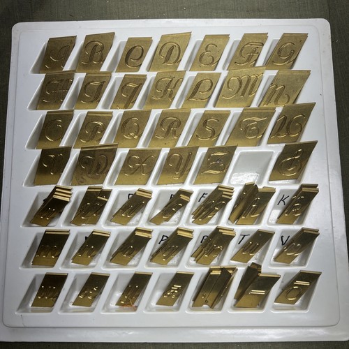 DOUBLE LINE SCRIPT , NEW HERMES BRASS ENGRAVING FONTS ~UPPER & LOWER ...