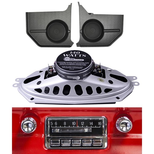 Custom Autosound Bluetooth Radio Slidebar W/Dash And Kickpanel Speakers ...