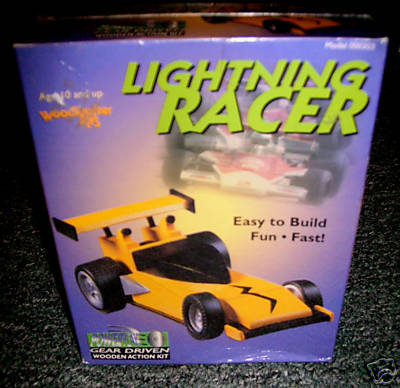 LIGHTNING RACER wooden model kit NEW with gears | eBay