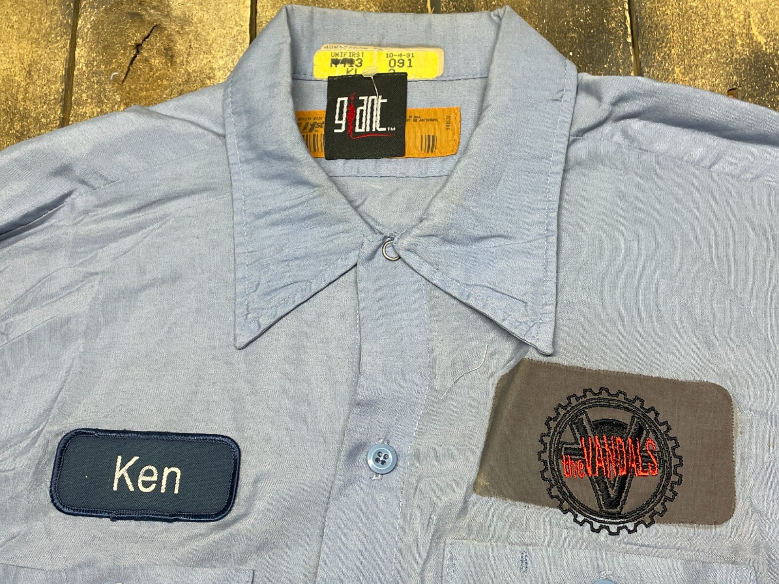 L * vtg 90s The VANDALS punk work shirt * officially … - Gem