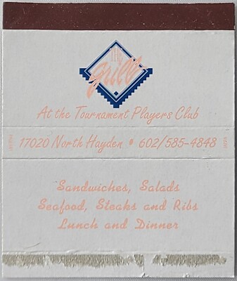 Matchbook Matchbox Cover Grill Tournament Players Club TPC Pink ...