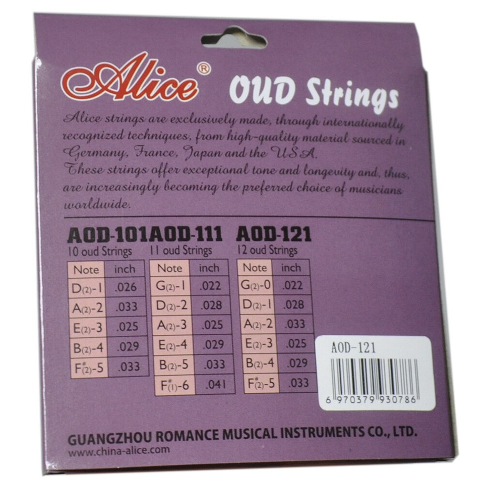 5 Sets Alice AOD121 OUD Strings Nylon Silver-plated Copper for 12 ...