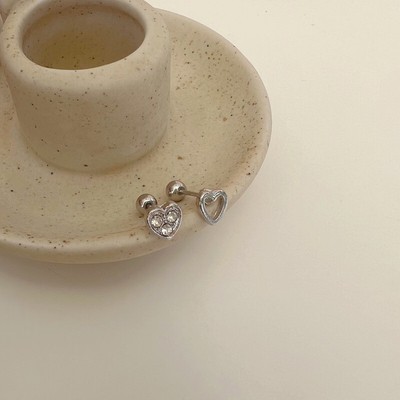 1pair Hollow Heart Earring Ear Bone Nail for Women Cartilage Earring ...