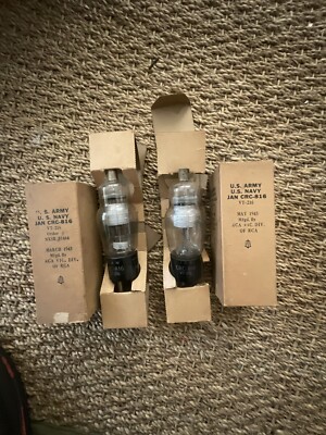 Matched Pair Of US ARMY CRC-816 / VT-216 Half Wave Rectifier Tube.(NOS ...