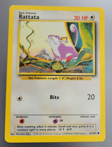 1999 WOTC Original Series Base Set RATTATA Mitsuhiro Arita Pokémon TCG ...