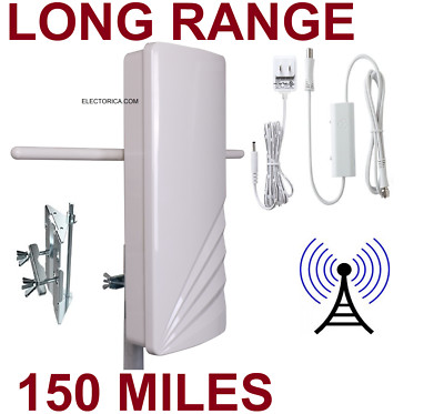 HIGH GAIN DIGITAL HD TV UHF VHF DTV OUTDOOR DTV ANTENNA +AMP OTA AIR ...