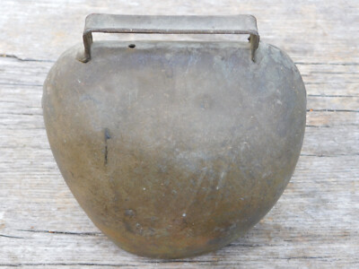 6.75" high x 5.75" Antique Primitive Cow Bell Cast Iron Hand Forged ...
