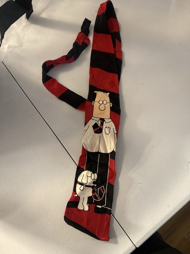 Dilbert Dogbert TIE Red 100% Silk Light Weight RM Style Scott Adams ...
