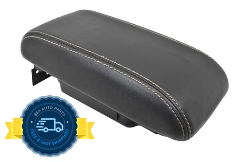 2010-2012 Ford Fusion Center Console Black Leather Armrest Lid Storage ...