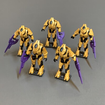 LOT 5x Mega Construx halo ELITE 4 FIGURE Bloks Unsc mongoose outriders ...