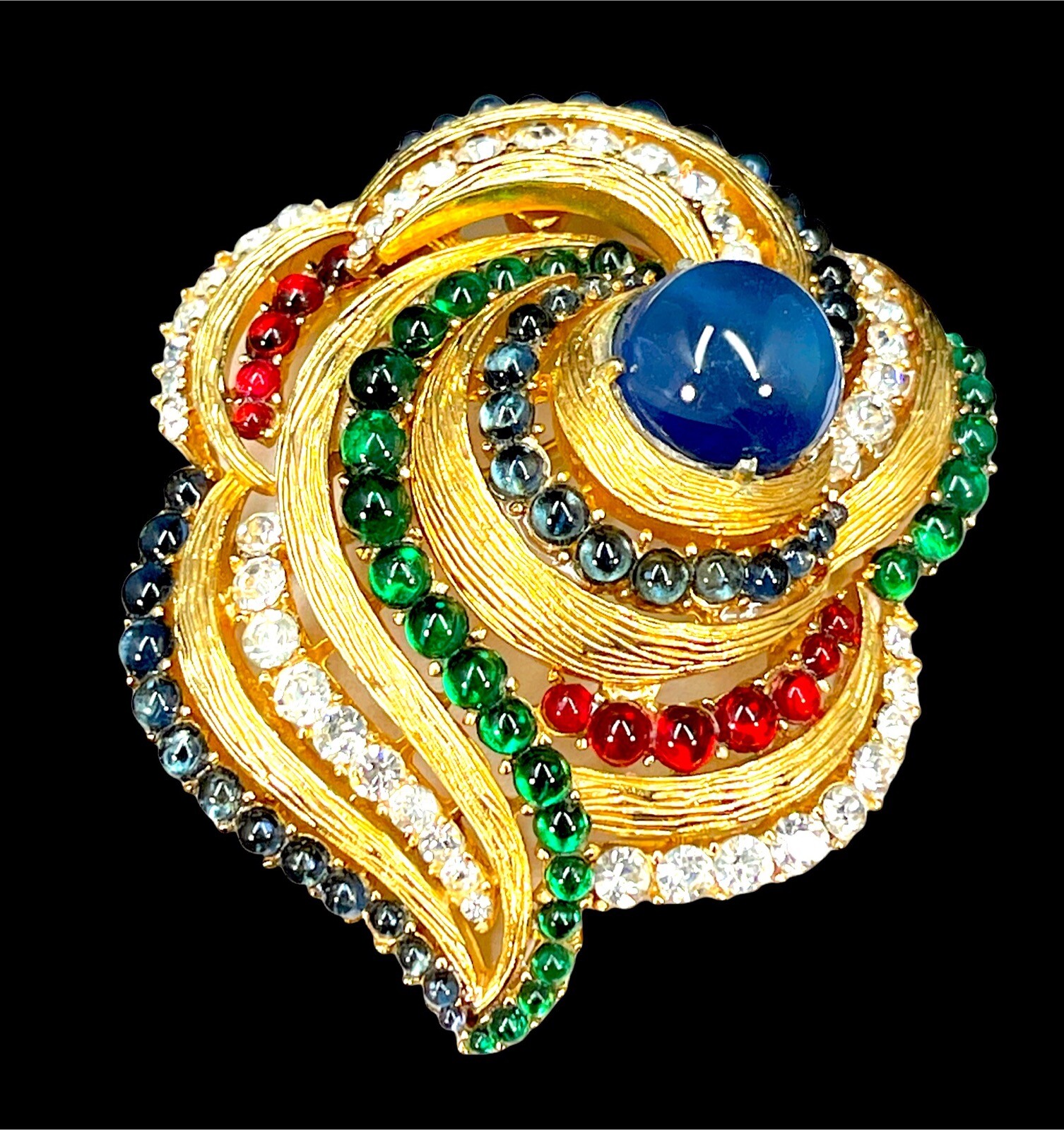 RARE CROWN TRIFARI MOGHUL JEWELS OF INDIA 'EVITA' GRIPOIX CABOCHON ...