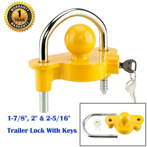 Universal Trailer Ball Hitch Coupler Lock Ball Tongue Steel 1-7/8" 2" 2 ...