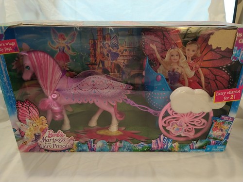 2012 BARBIE DOLL MARIPOSA FAIRY PRINCESS PEGASUS WINGED HORSE AND ...