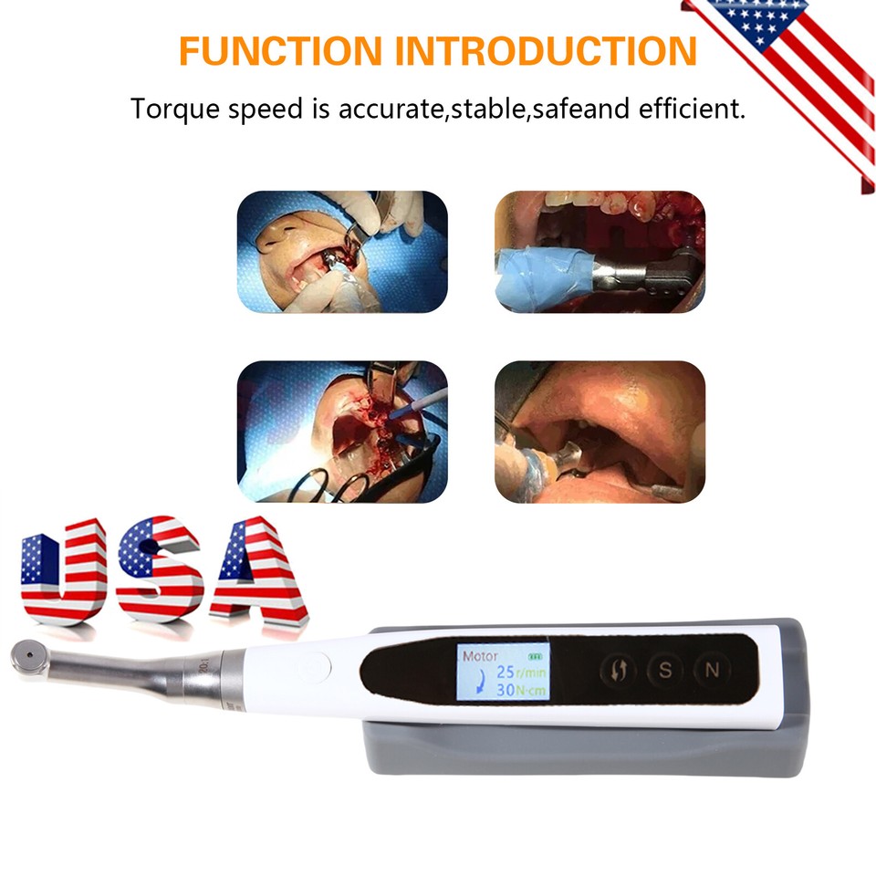 Dental Electric Torque Wrench Tip 360° Cordless Endodontic Implant ...