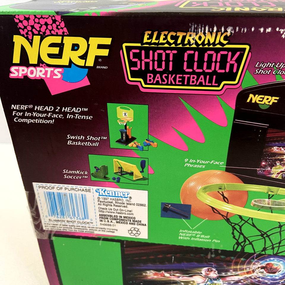 RARE Vtg 1997 Nerf Sports Electronic Shot Clock Basketball 90s Kenner ...