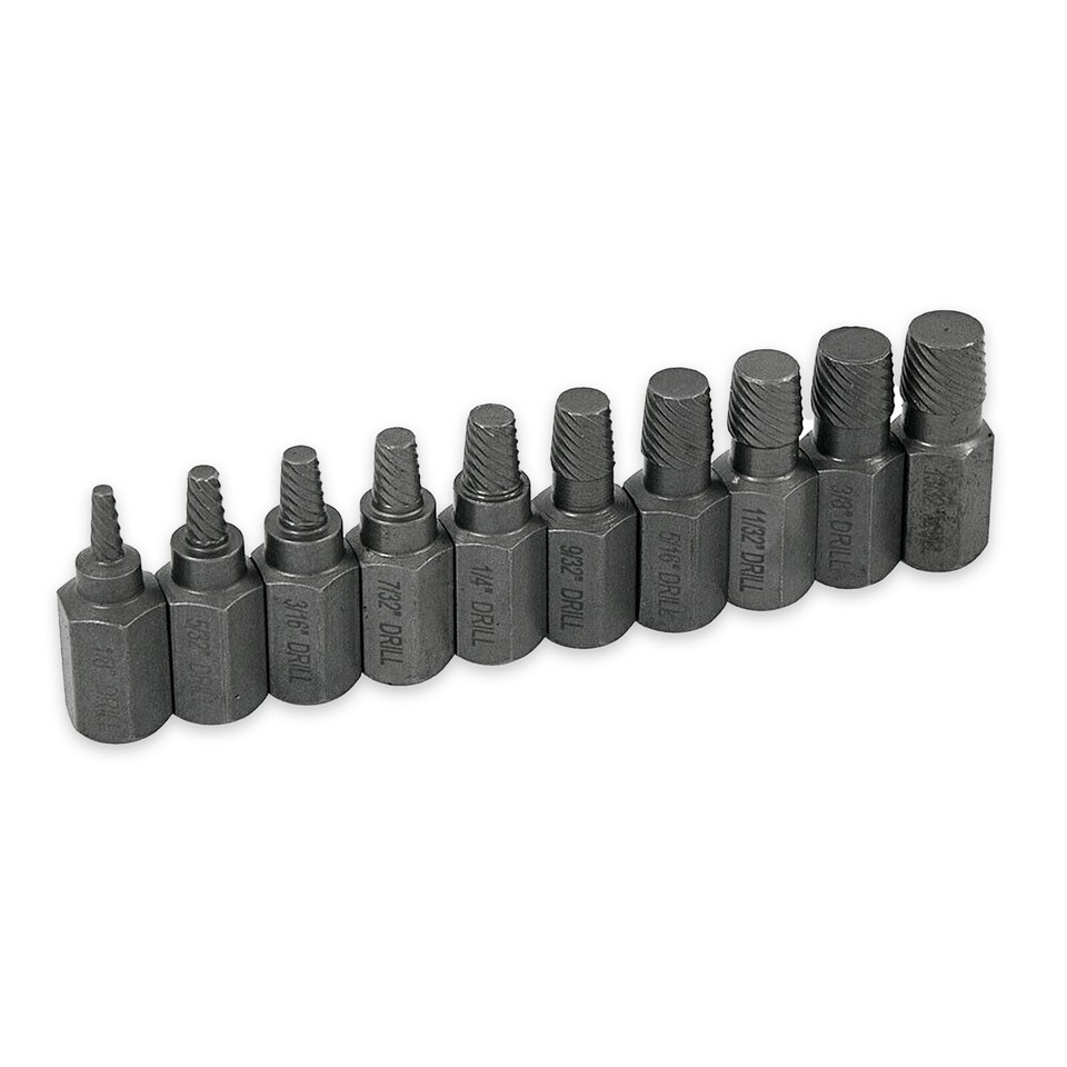 10X Screw Extractor Easy Out Drill Bits Broken Damaged Bolt Stud Repair ...