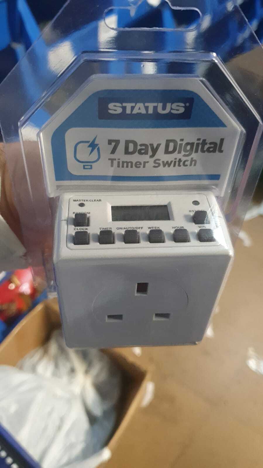 7 Day 24 hr Plug In Digital Timer Time Switch Clock Mains 13a Household ...