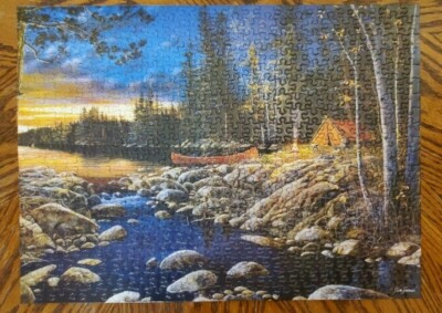 Jim Hansel 500 Piece Puzzle - Complete - Headwaters - Camping | eBay