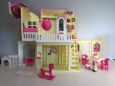 RARE Vintage Barbie Kelly Pop Up Yellow Playhouse w All Accessories ...