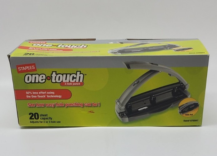 Staples One-Touch 3-Hole Punch 20 Sheet Capacity New Open Box ...