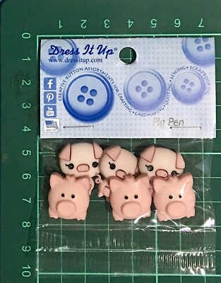 DRESS IT UP BUTTON EMBELLISHMENTS ~PIG PEN (SHANKS ON THE BACK) B44 | eBay