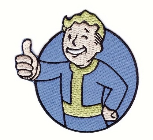 Fallout Game Vault Boy Thumbs Up Pose Blue Embroidered Iron On Patch ...