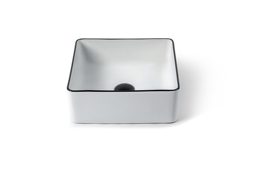 Modern Square Gloss White Bathroom Basin / Above Counter Sink with ...