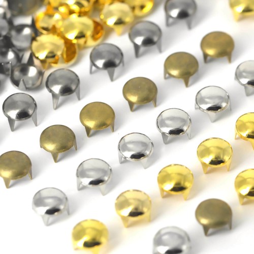 100pcs Half Round Dome Studs Claw Rivets for Leather Crafts DIY ...