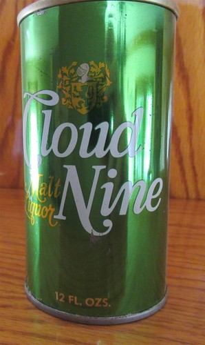 Cloud Nine Malt Liquor steel beer can pull tab beer can bottom opened ...